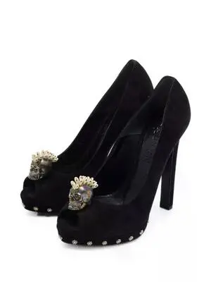 Alexander McQueen Skull-detail Peep-toe Pumps