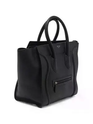 Celine 2015 Mini Luggage Leather Tote Bag - Black