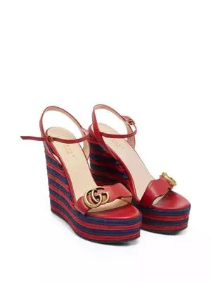 Gucci Gg Espadrille Wedge Sandals