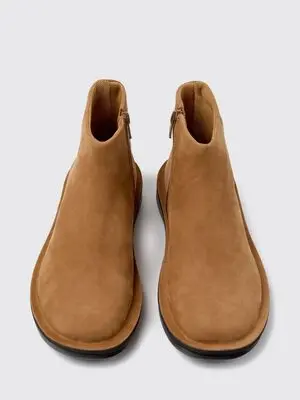 Camper Formiga Nubuck Ankle Boots With Side Zip And Xl Extralight® Sole - Brown