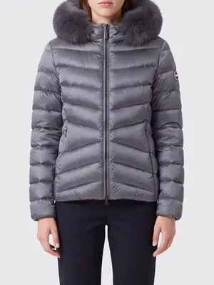COLMAR Short Quilted Nylon Down Jacket With Shearling Hood