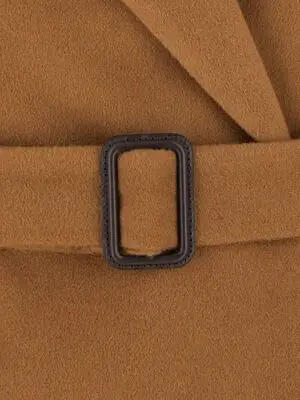 Tagliatore Double-breasted Long Cashmere Coat With Waist Belt