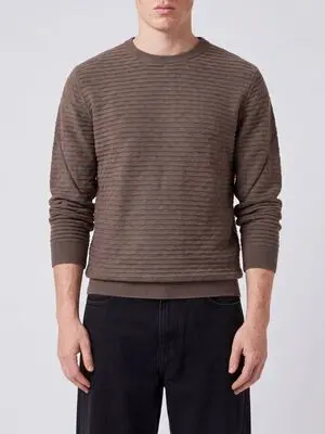 Giorgio Armani Pure Virgin Wool Long-sleeved Crewneck Sweater - Black