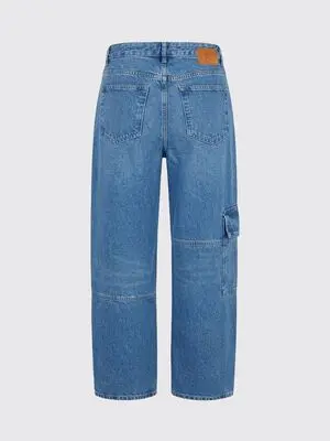 GANNI High-waisted Wide-leg Denim Jeans With Embroidered Lace Inserts