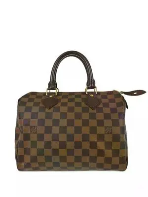 LOUIS VUITTON 25 Speedy Damier Ebène Tote Bag - Brown