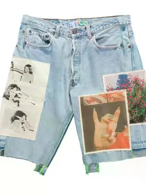 BETTER WITH AGE Mitzvah Triple-wide Patchwork Shorts