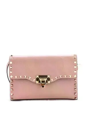 Valentino Garavani Rockstud Flip Lock Flap Bag Leather Medium Crossbody Bag - Neutrals