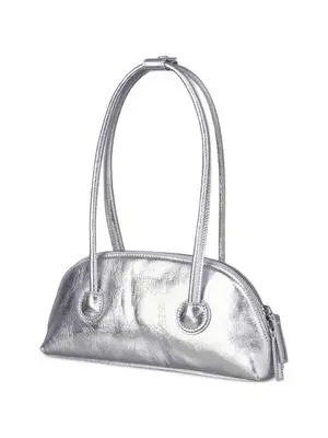 MARGESHERWOOD Mini Crinkled-leather Crescent Tote Bag - Silver