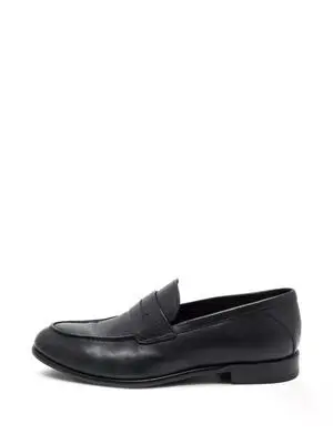 Ermenegildo Zegna Leather Penny Loafers - Black