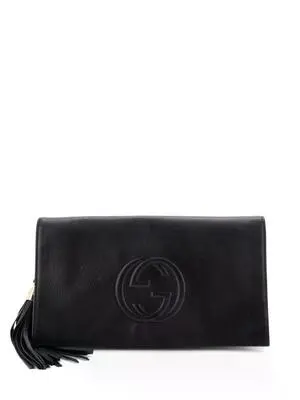 Gucci Soho Leather Clutch Bag - Black