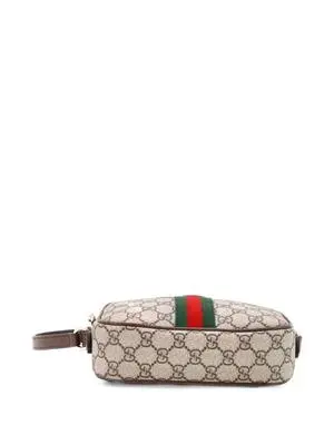 Gucci Ophidia Camera Bag Gg Coated Canvas And Leather Small Shoulder Bag