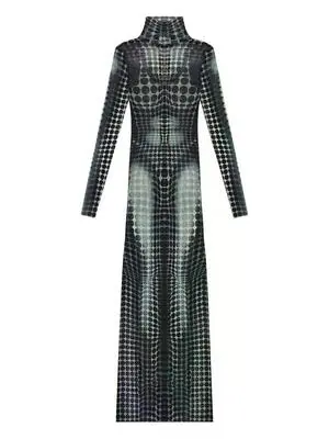 JEAN PAUL GAULTIER High-neck Dots-print Maxi Dress