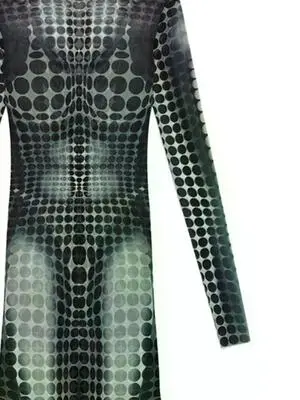 JEAN PAUL GAULTIER High-neck Dots-print Maxi Dress