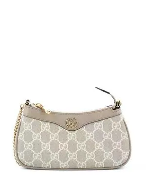 Gucci Ophidia Charm Shoulder Bag Gg Coated Canvas With Leather Mini Crossbody Bag - Neutrals