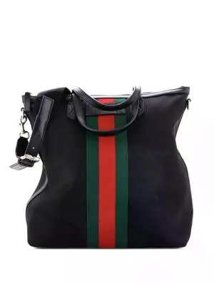 Gucci Web Zip Techno Canvas Medium Tote Bag