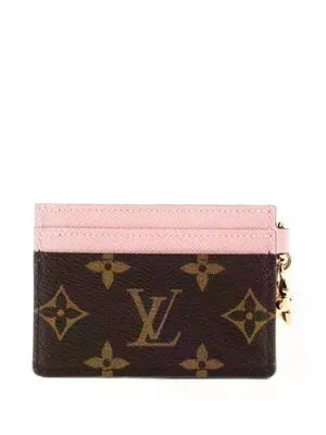 LOUIS VUITTON Charms Monogram Canvas And Leather Card Holder - Pink
