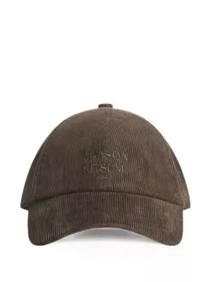 Maison Kitsuné Paris Corduroy Embroidered Baseball Cap - Brown