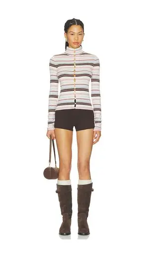GUIZIO Chloe Sweater In Pink Stripe In . Also