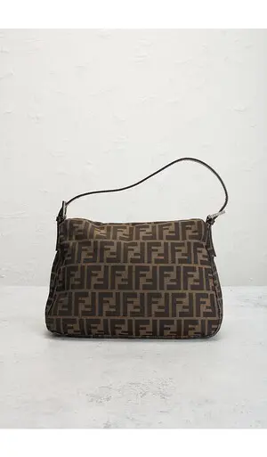FWRD RENEW Fendi Zucca Mama Forever Baguette Shoulder Bag - Brown