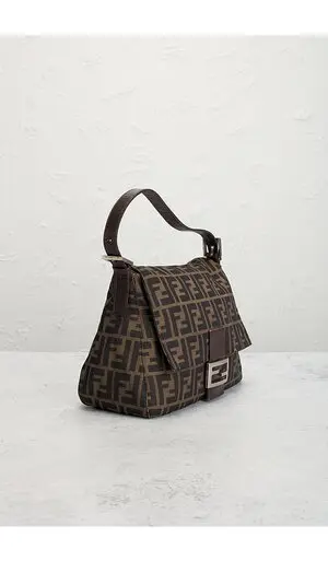 FWRD RENEW Fendi Zucca Mama Forever Baguette Shoulder Bag - Brown