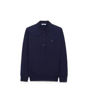 Prada Cashmere Polo Sweater - Navy