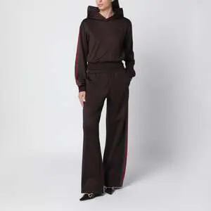 Gucci Deep Chocolate Cropped Sweatshirt In Stretch Jersey