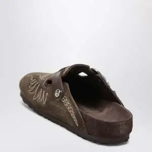 Etro Boston Embroidered Suede Sabot
