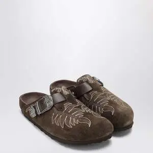 Etro Boston Embroidered Suede Sabot