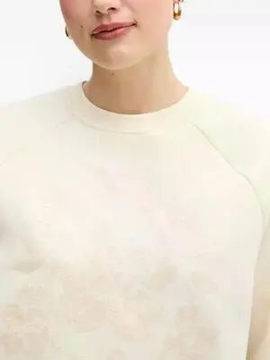BENETTON Floral-detail Crew Neck Sweatshirt