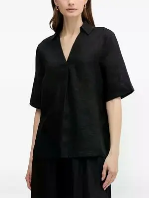 BENETTON V-neck Collared Blouse