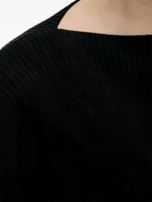 BENETTON Ribbed Boat Neck Knitwear - Black