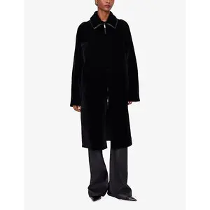 JOSEPH Caspian Reversible Shearling And Leather Coat - Black