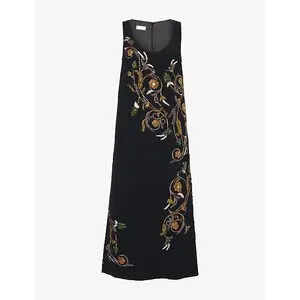 Dries Van Noten Droppyn Embellished Woven Midi Dress