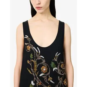 Dries Van Noten Droppyn Embellished Woven Midi Dress