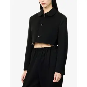Comme Des Garçons Cropped Tailored Wool Jacket