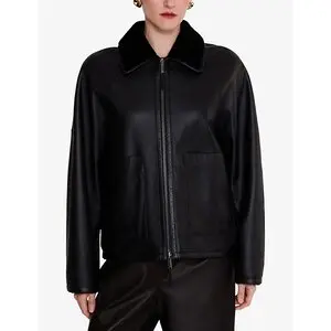 JOSEPH Kyro Reversible Shearling And Leather Jacket - Black