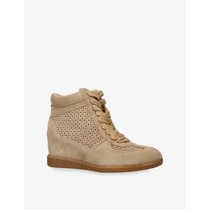 Dolce Vita Irlah Lace-up Suede Wedges - Grey/light