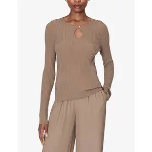 JOSEPH Luz Rib Merino-wool Blend Top - Sable