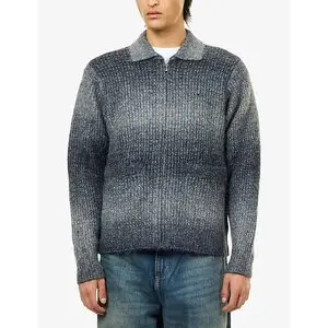 Obey Gradient Zip-up Woven Knit Cardigan
