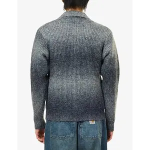 Obey Gradient Zip-up Woven Knit Cardigan