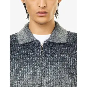 Obey Gradient Zip-up Woven Knit Cardigan