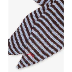DAMSON MADDER Striped Tie-front Knitted Hood
