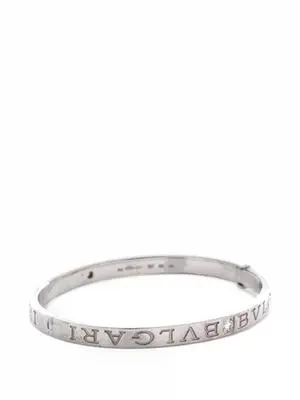 BVLGARI Bangle 18k White Gold With 2 Diamonds Bracelet