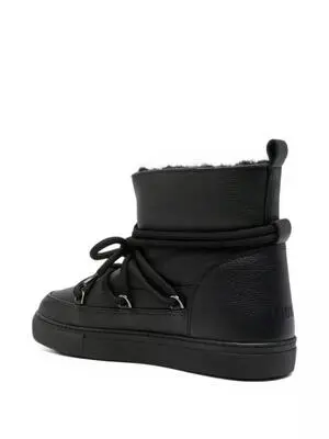 Inuikii Lace-up Pebbled-leather Boots - Black