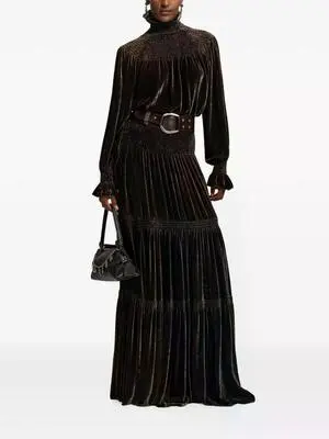 Ralph Lauren Maddison Smocked Velvet Blouse