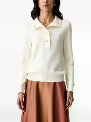 Liu Jo Button-up Textured Sweater - Neutrals