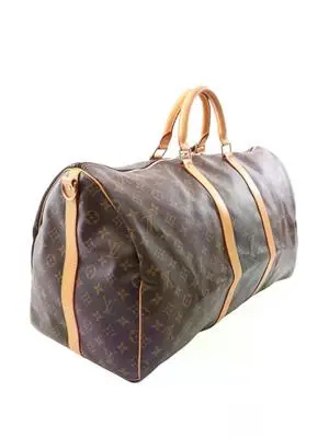 LOUIS VUITTON 2001 Monogram Keepall Bandouliere 55 Travel Bag - Brown