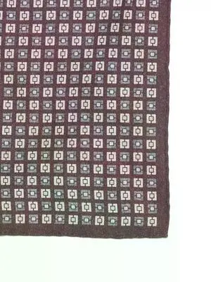 Eleventy Geometric-pattern Pocket Square - Red