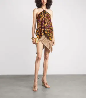 Emilio Pucci Lurex Marmo Print Mini Skirt