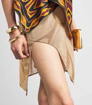 Emilio Pucci Lurex Marmo Print Mini Skirt